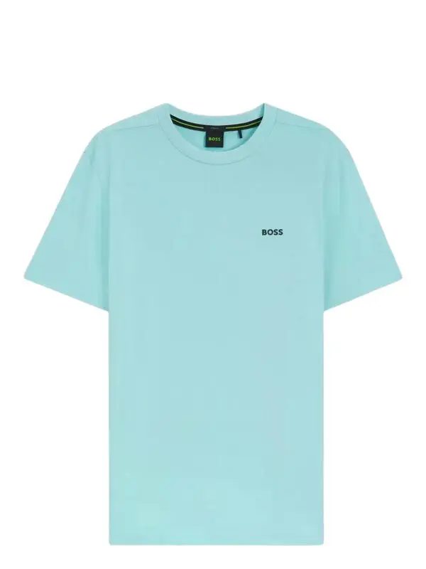 BOSS Stretch-cotton T-shirt With Logo Detail - Blue