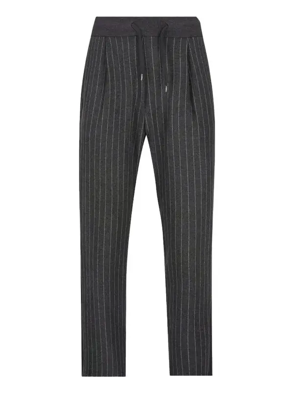 Herno Pinstriped Drawstring Trousers - Grey