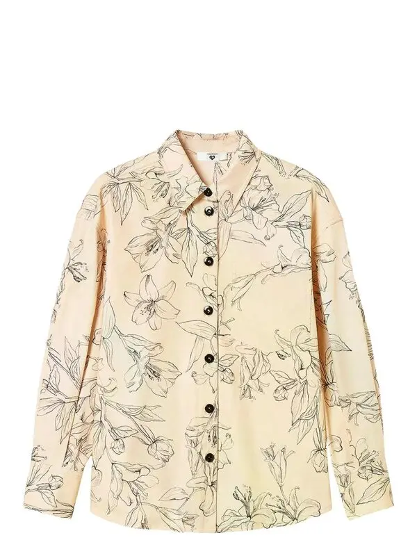 TWINSET Floral Print Button-up Shirt - Neutrals