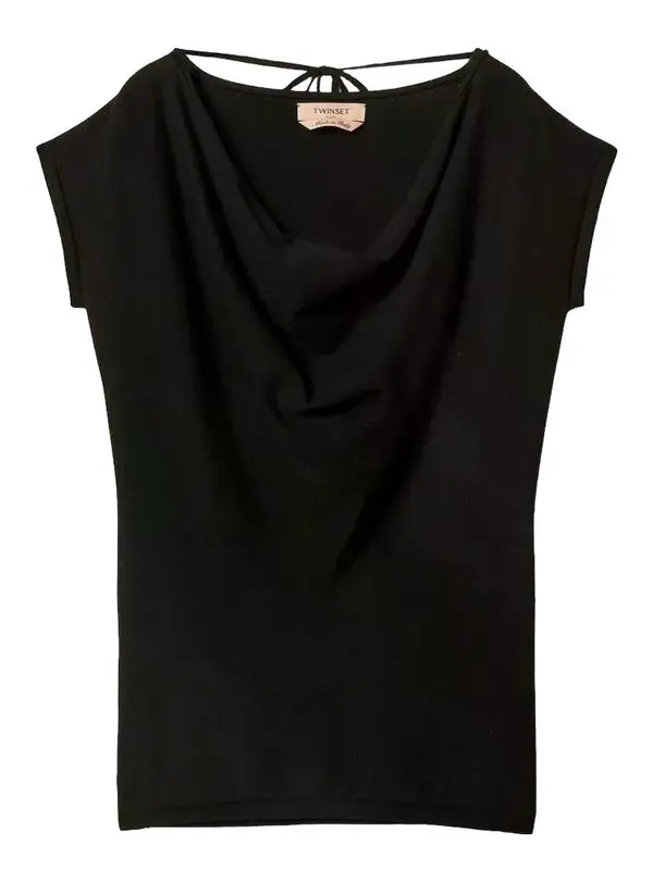 TWINSET Maxi Jumper With Cowl Neck - Black