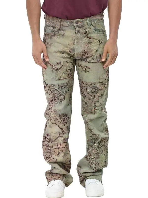 Off-White Tapestry Print Jeans - Grey
