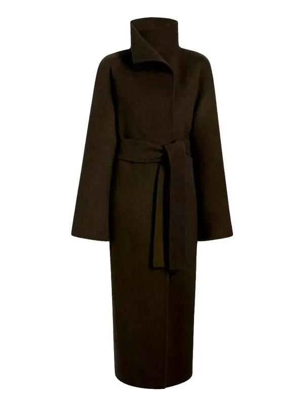 Khaite Romare Wool Wrap Coat - Brown