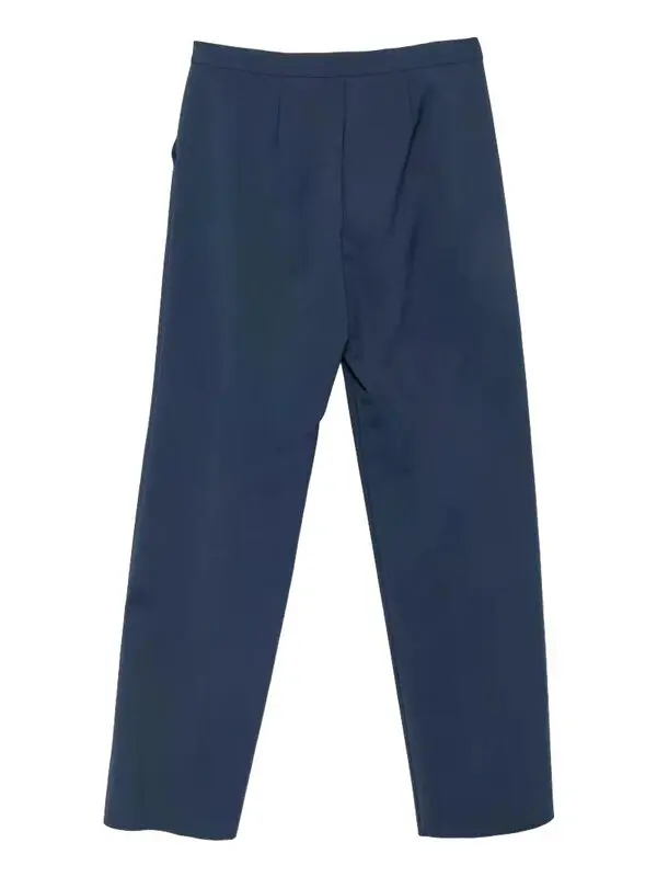 Marina Rinaldi Tailored Pressed-crease Straight-leg Trousers - Blue