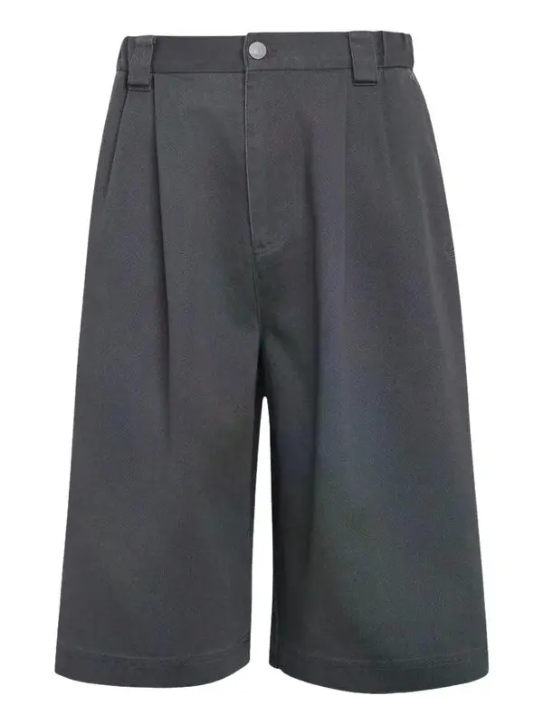 Adidas Pleated Twill Shorts - Grey