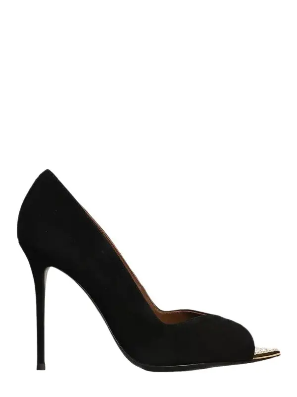 GIUSEPPE ZANOTTI Crystal Embellished Open Toe High Heel Sandals - Black