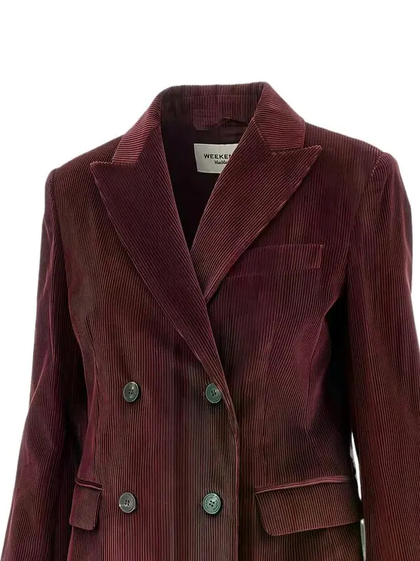 Max Mara Cotton Corduroy Velvet Blazer - Red