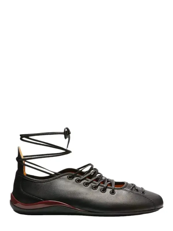 LILI CURIA Leather Ballet Flats - Black