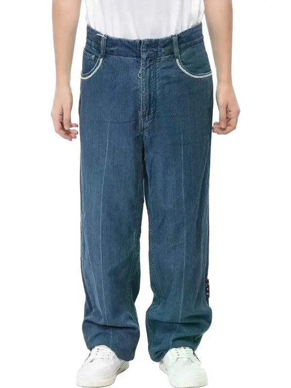 Off-White Embroidered Jeans - Blue