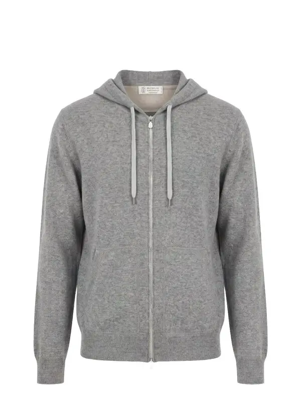 Brunello Cucinelli Zip-up Cashmere Hoodie - Grey