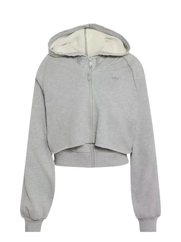 Adidas Layered-effect Raw-edge Hoodie - Grey