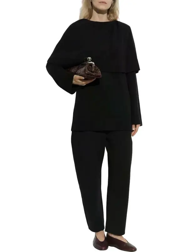 LISA YANG Jaylani Cape-overlay Sweater - Black