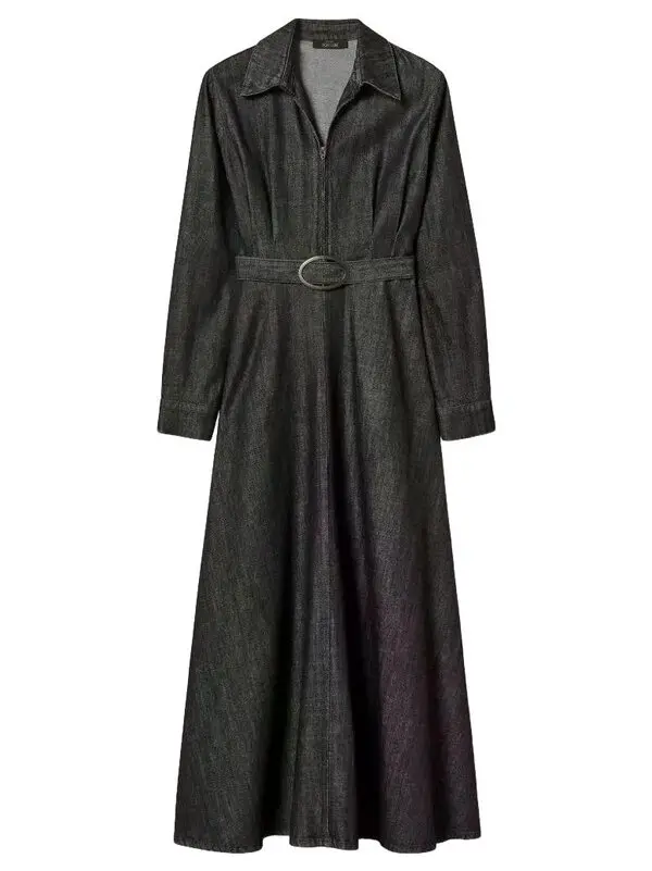 TWINSET Long Flowing Denim Dress - Black