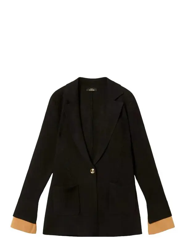 TWINSET Knit Jacket With Contrasting Details - Black