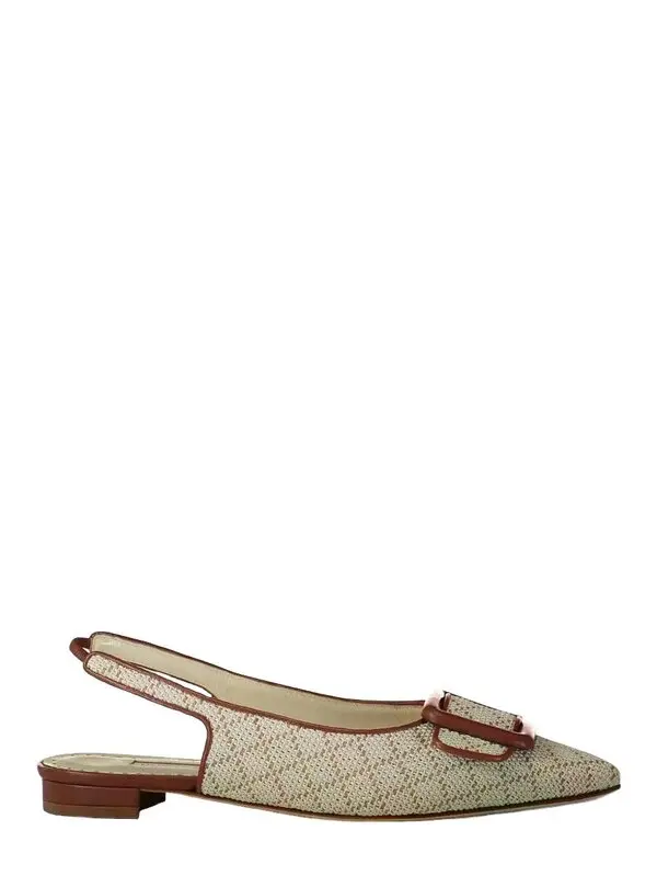 Manolo Blahnik Maylurabi Slingback Ballet Flats - Neutrals