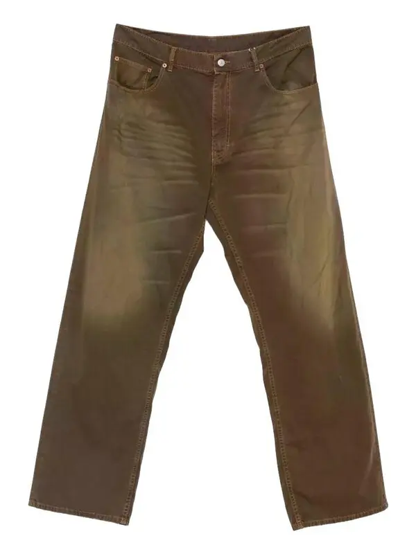 MAISON MARGIELA Logo-patch Belt-loop Trousers - Brown