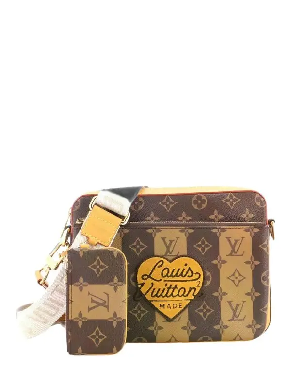 LOUIS VUITTON Nigo Trio Messenger Bag Limited Edition Stripes Monogram Canvas Crossbody Bag - Brown