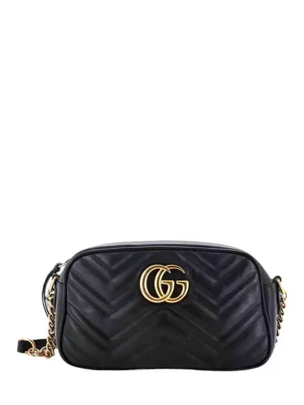 Gucci Gg Marmont Matelassé Leather Small Shoulder Bag - Black