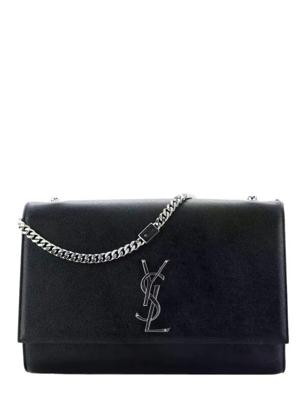 Saint Laurent Monogram Grainy Leather Large Crossbody Bag - Black