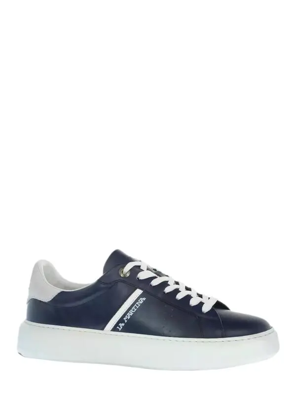 LA MARTINA Logo Print Leather Sneakers - Blue