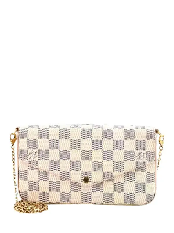 LOUIS VUITTON Felicie Pochette Damier Crossbody Bag - White