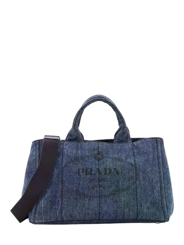 Prada Canapa Convertible Tote Bag - Blue