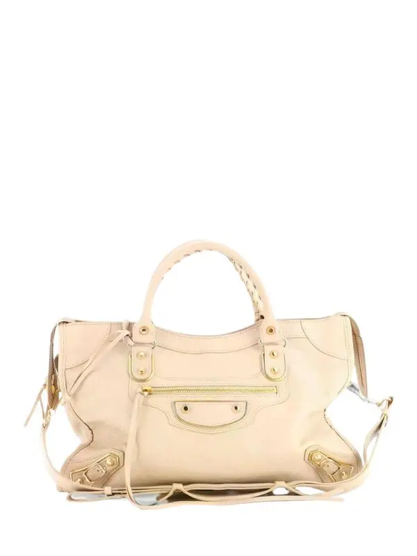Balenciaga Classic Metallic Edge Leather Medium Satchel - Neutrals