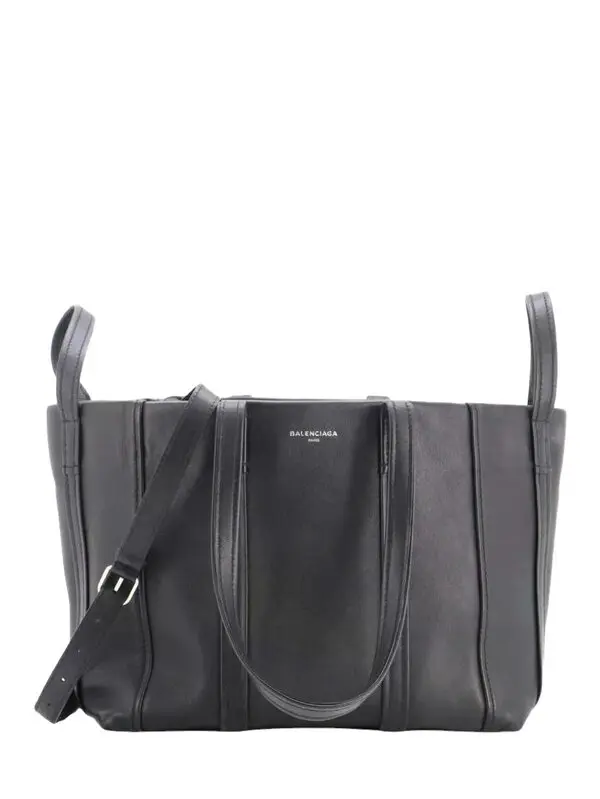 Balenciaga Laundry Day Cabas Leather Small Tote Bag - Black