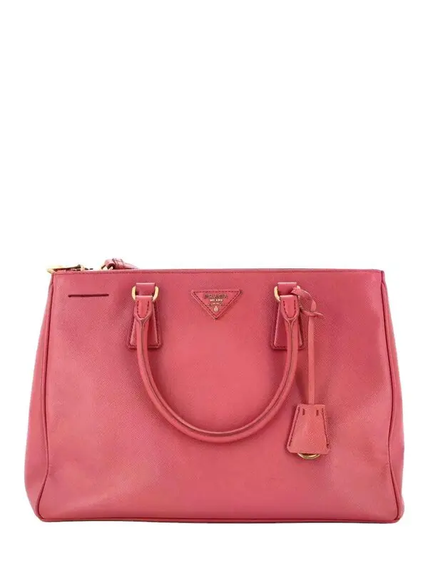 Prada Double Zip Lux Saffiano Leather Medium Tote Bag - Pink
