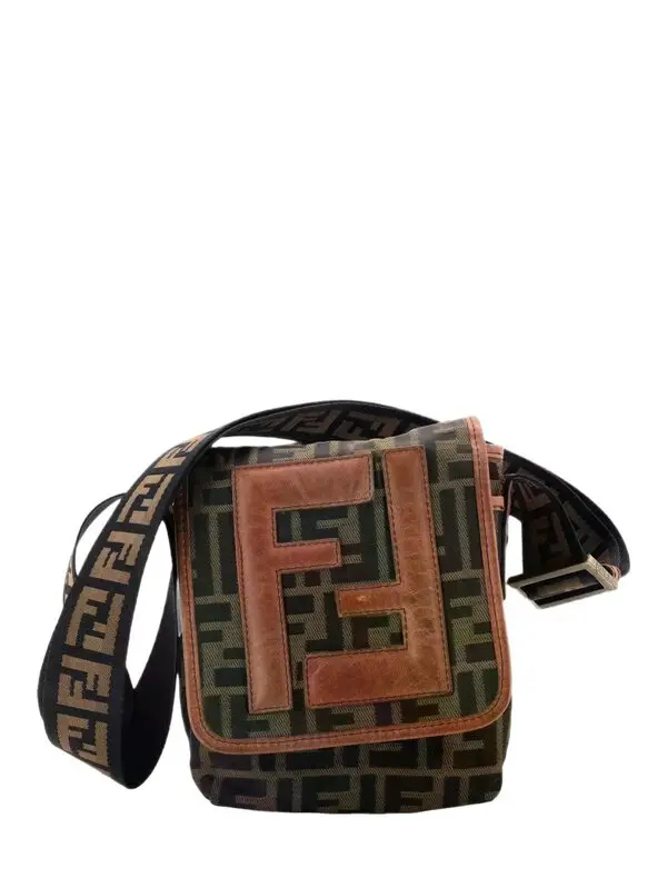 Fendi Vintage Ff Monogram Messenger Bag - Brown