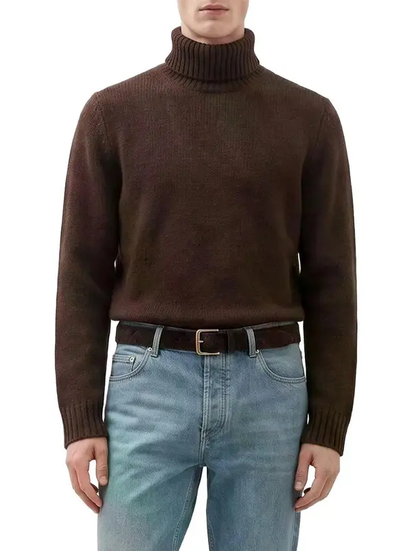 ALTUM Cashmere Roll Neck Sweater - Brown