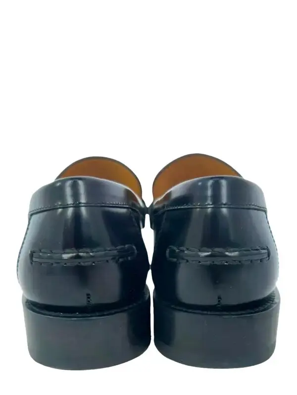 Dior Pearl Embellished Leather Loafers - Black