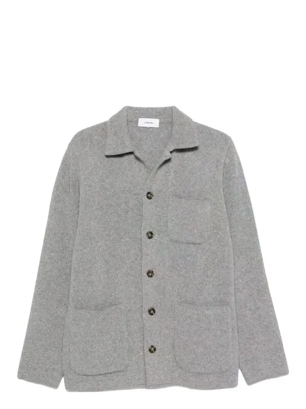 LARDINI Button-fastening Notched Collar Cardigan - Grey