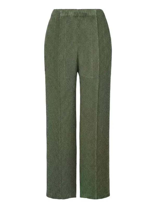 Issey Miyake Pleated Chevron-pleat Trousers - Green