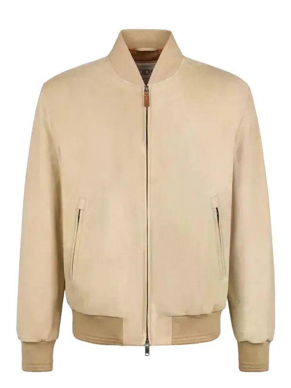 TOD'S Brera Suede Bomber Jacket - Neutrals