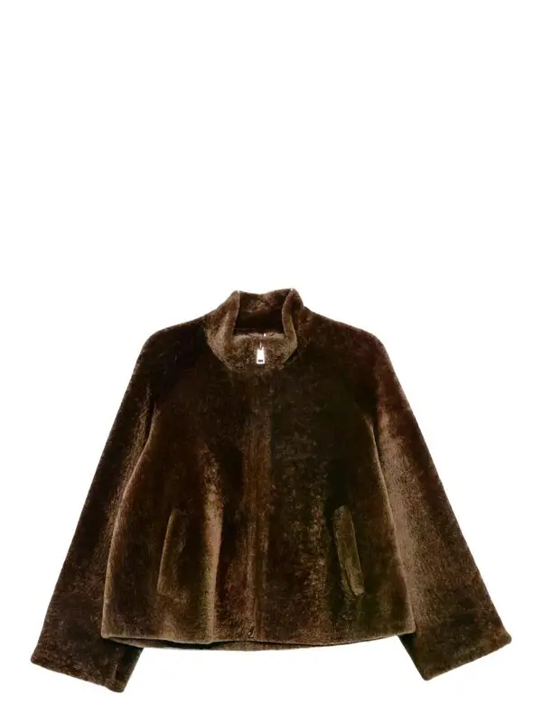 MANZONI 24 Shearling Zip-up Jacket - Brown