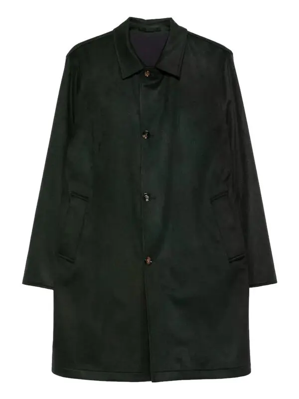 KIRED Single-breasted Buttoned Coat - Green