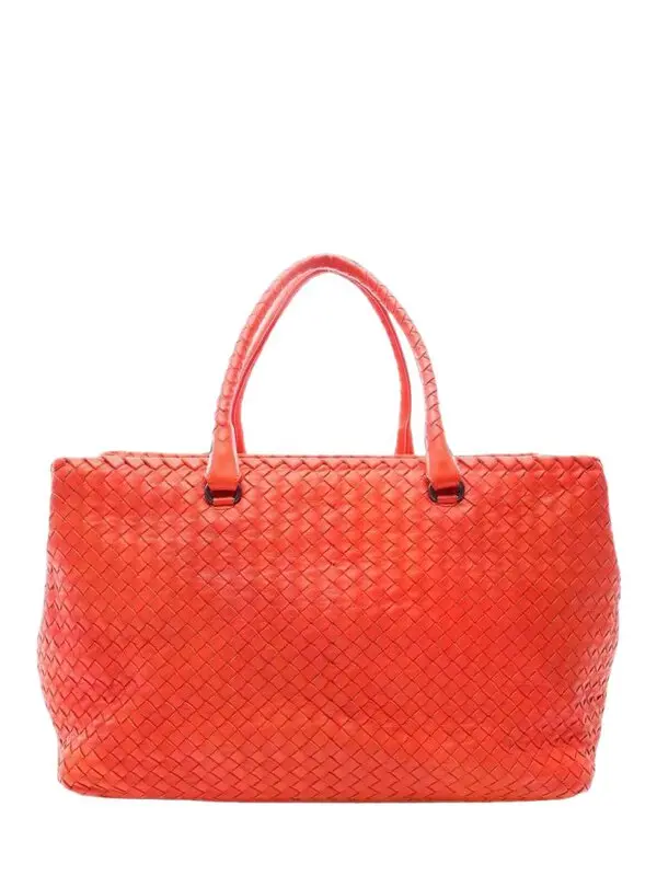 Bottega Veneta Woven Leather Tote Bag - Red