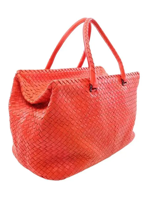 Bottega Veneta Woven Leather Tote Bag - Red