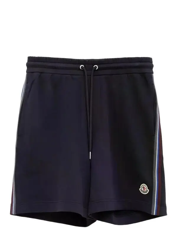 Moncler Logo Patch Side Stripe Shorts - Blue