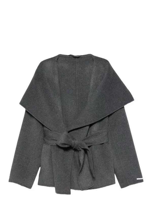 Marella Belted Shawl-collar Coat - Grey