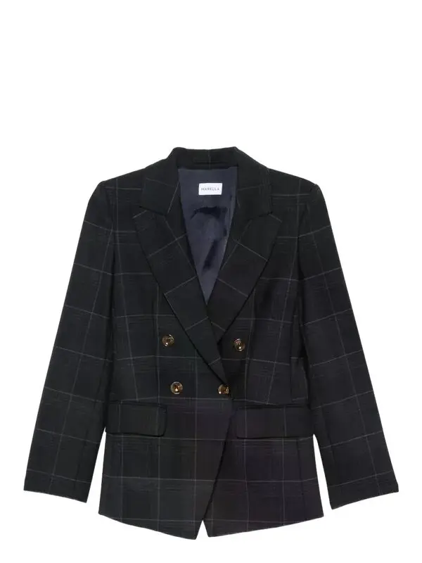 Marella Mllefedra Double-breasted Check-pattern Blazer - Blue