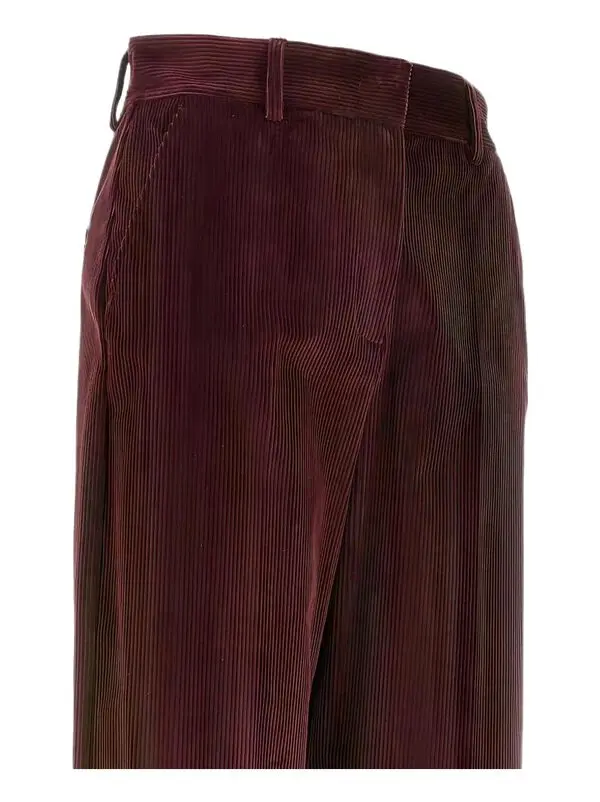 Max Mara Corduroy Wide-leg Trousers - Red