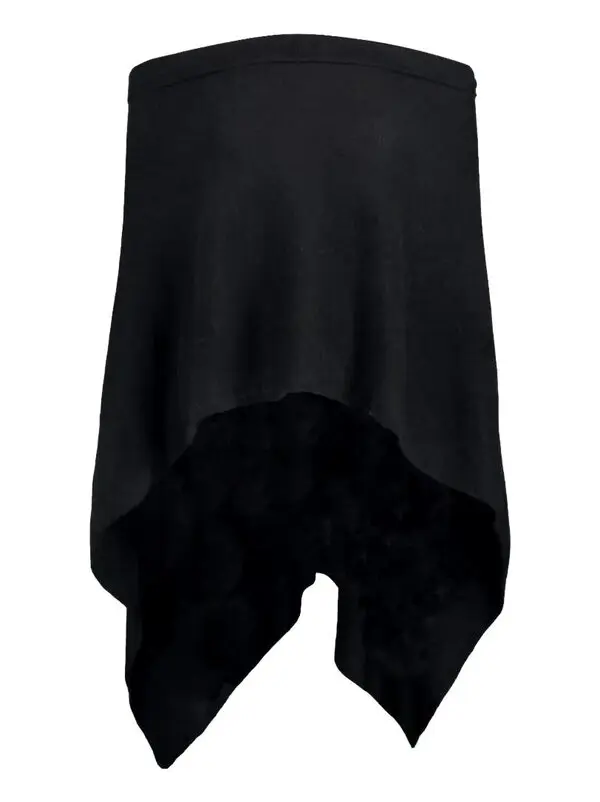 Minnie Rose Cashmere Ruana Shawl Top - Black