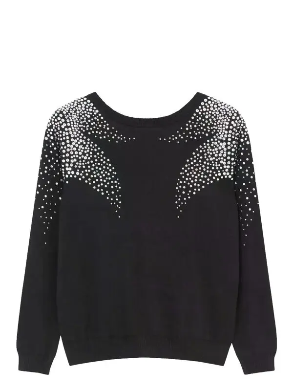Ba&sh Embellished Knit Pullover Sweater - Black
