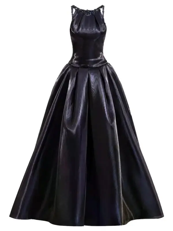 GEMY MAALOUF Embellished Halter Neck Gown - Black