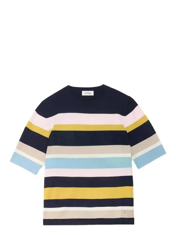 OTTOD'AME Striped Crew-neck T-shirt - Blue