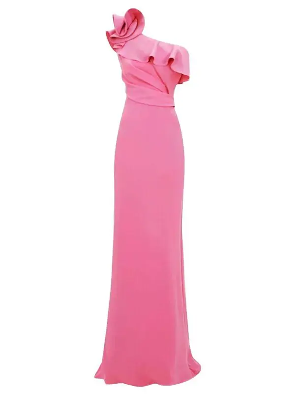 GEMY MAALOUF One-shoulder Ruffled Maxi Dress - Pink