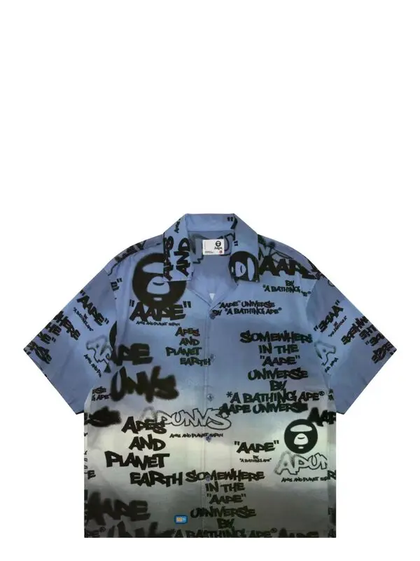 AAPE BY *A BATHING APE Aapeunvs Graffiti-print Shirt - Grey