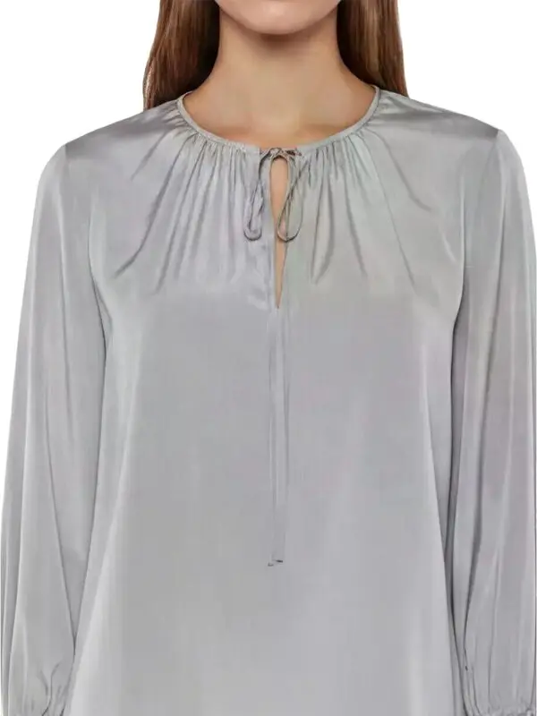 Diane Von Furstenberg Satin Finish Ruffled Neck-tie Blouse - Purple
