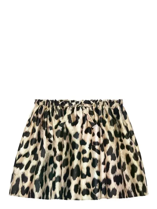 Givenchy Leopard Jacquard Pleated Mini Skirt - Neutrals